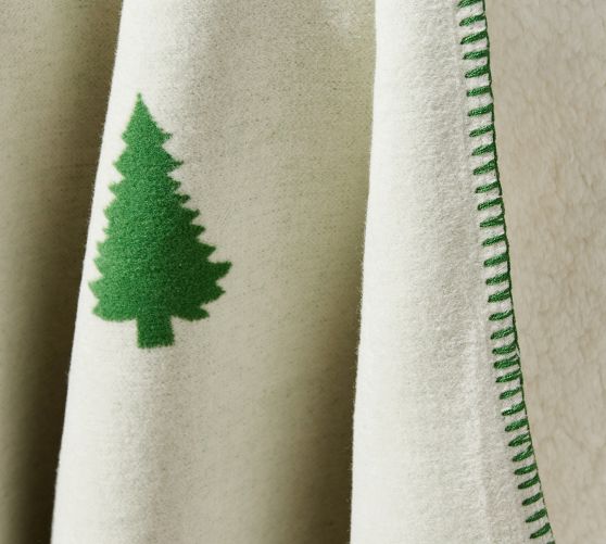 Tree Jacquard Sherpa Back Throw | Pottery Barn