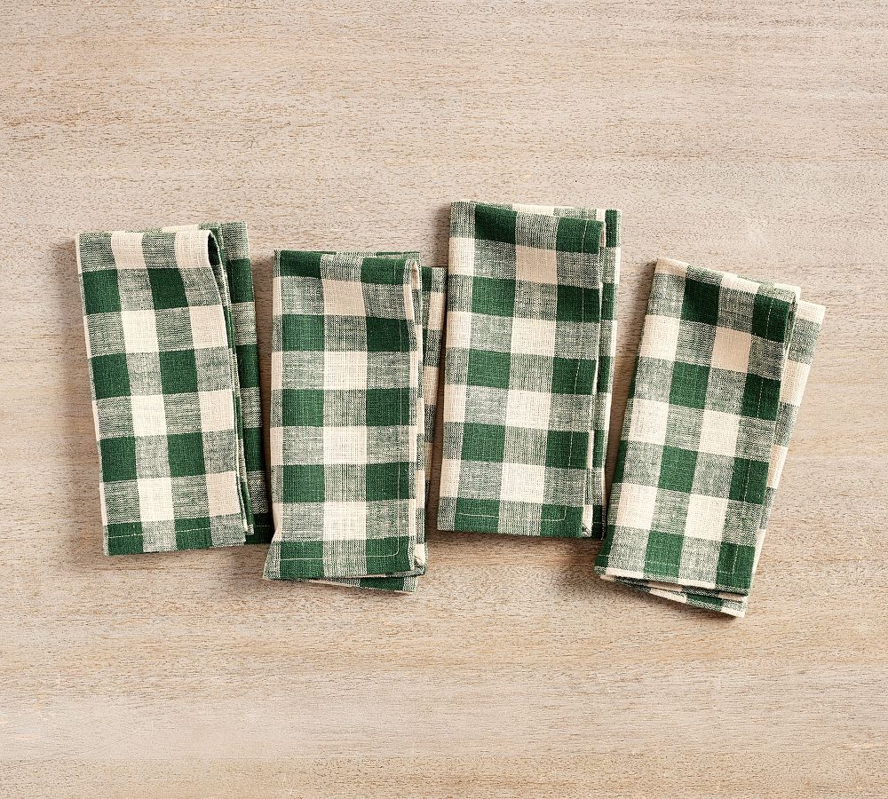Dalton Check Cotton/Linen Napkins - Set of 4 | Pottery Barn