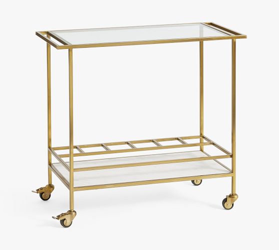 Delaney Marble Bar Cart | Pottery Barn