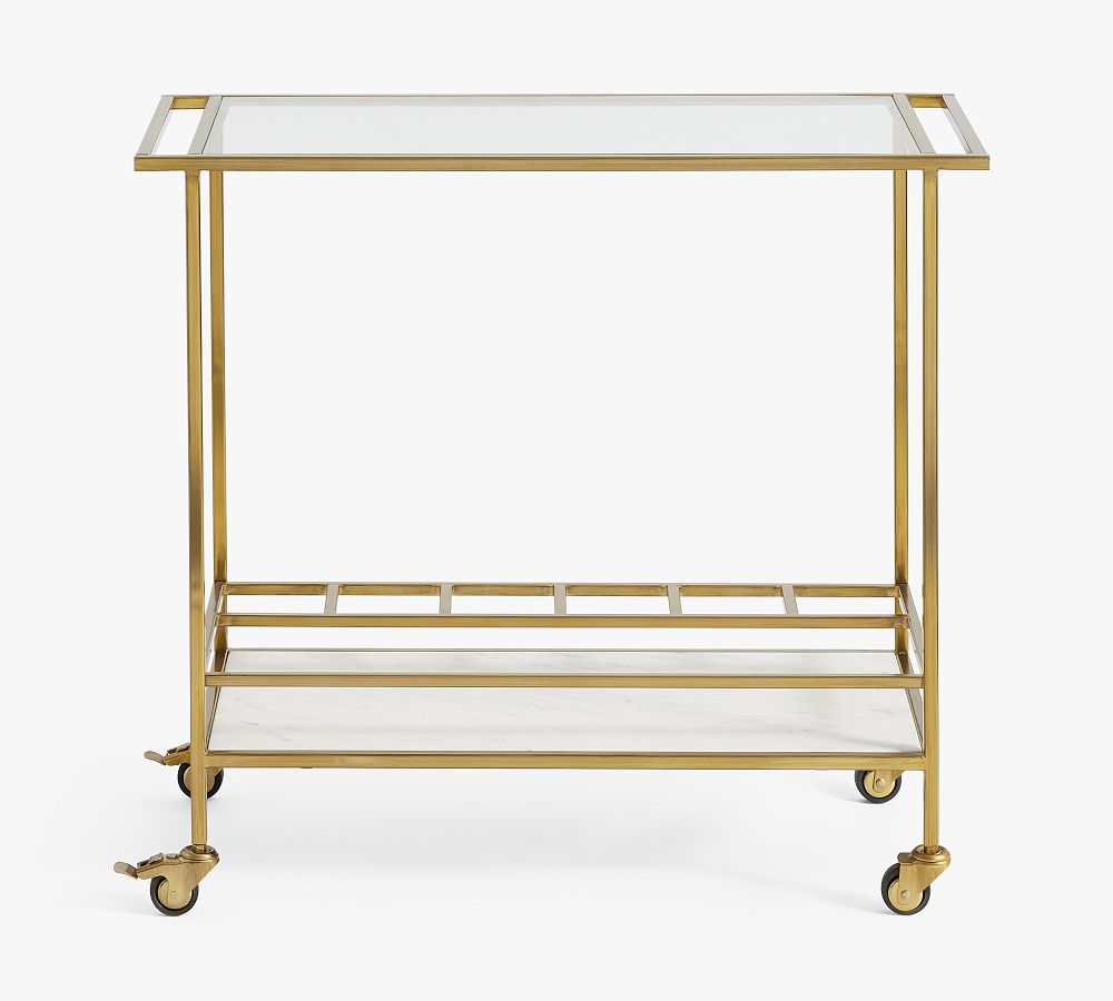 Delaney Marble Bar Cart | Pottery Barn