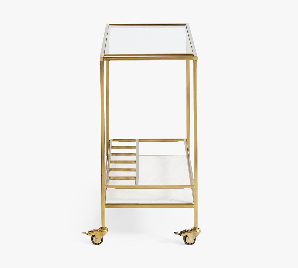 Delaney Marble Bar Cart | Pottery Barn