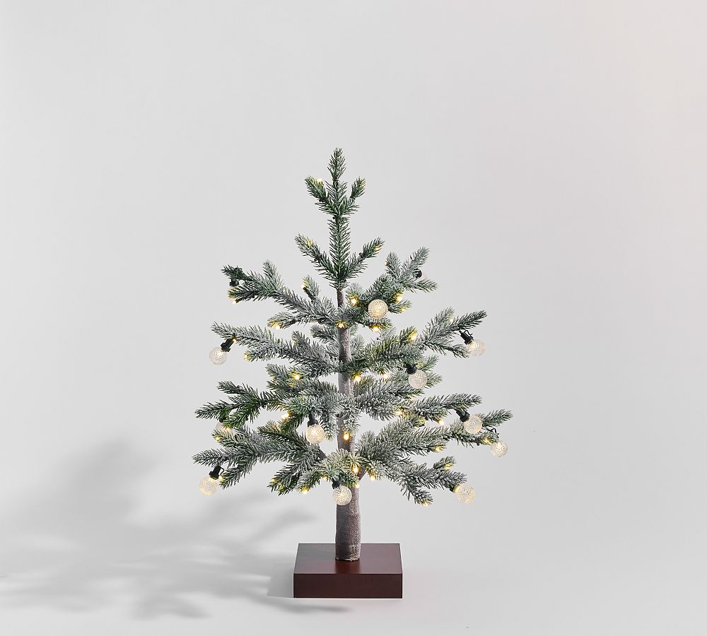 Lit Faux Flocked Pine Tree | Pottery Barn