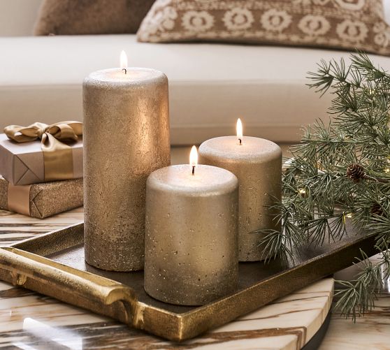 Modern Curved Pillar Candles | Pottery Barn