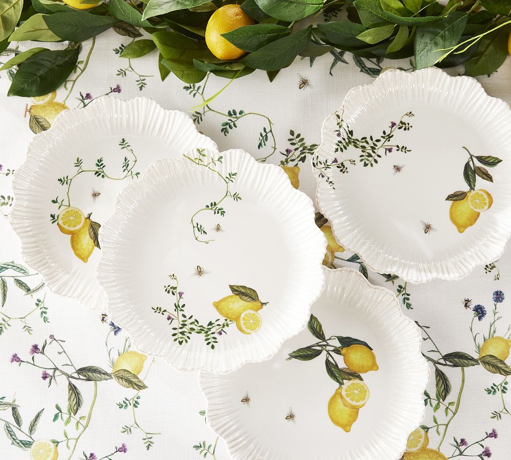 Monique Lhuillier Fluted Melamine 16-Piece Dinnerware Set | Pottery Barn