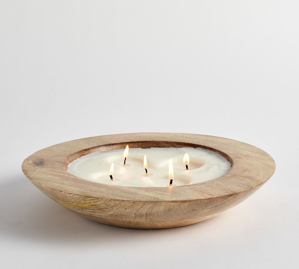Wooden Bowl Scented Candle - Fig & Sandalwood | Pottery Barn