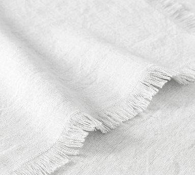 Frayed Linen Table Throw | Pottery Barn