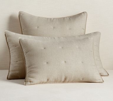 European Flax Linen Tufted Waffle Comforter Sham | Pottery Barn