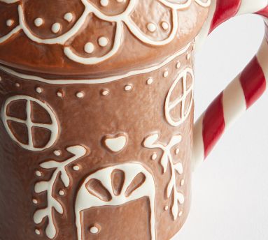 Gingerbread House Lidded Mugs | Pottery Barn