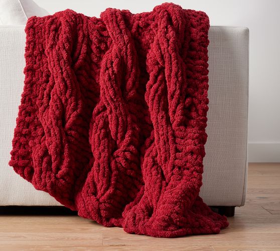 Plush Colossal Handknit Throw | Pottery Barn