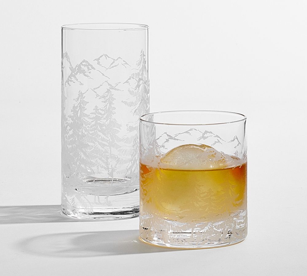 Rustic Forest Cocktail Glasses - Set of 4 | Pottery Barn