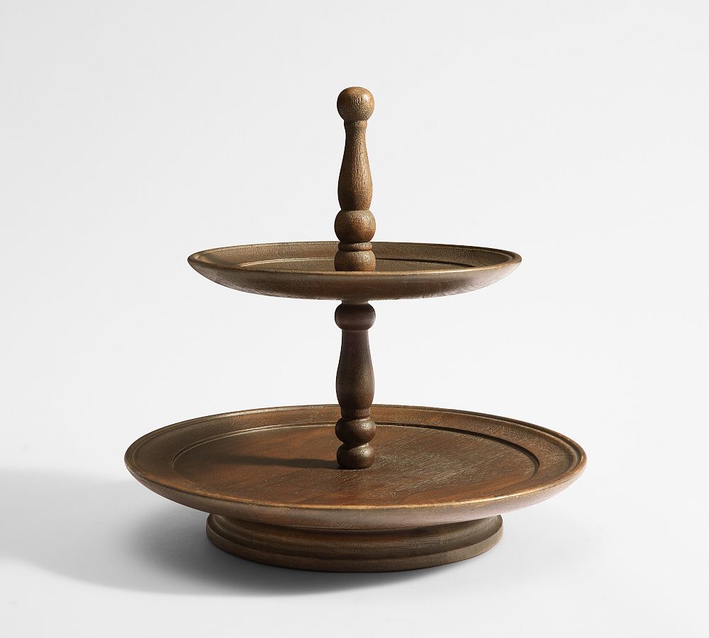 Turned Wood Tiered Stand | Pottery Barn