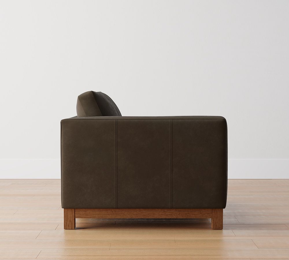 Build Your Own Jake Leather Sectional with Brindle Wood Base | Pottery Barn