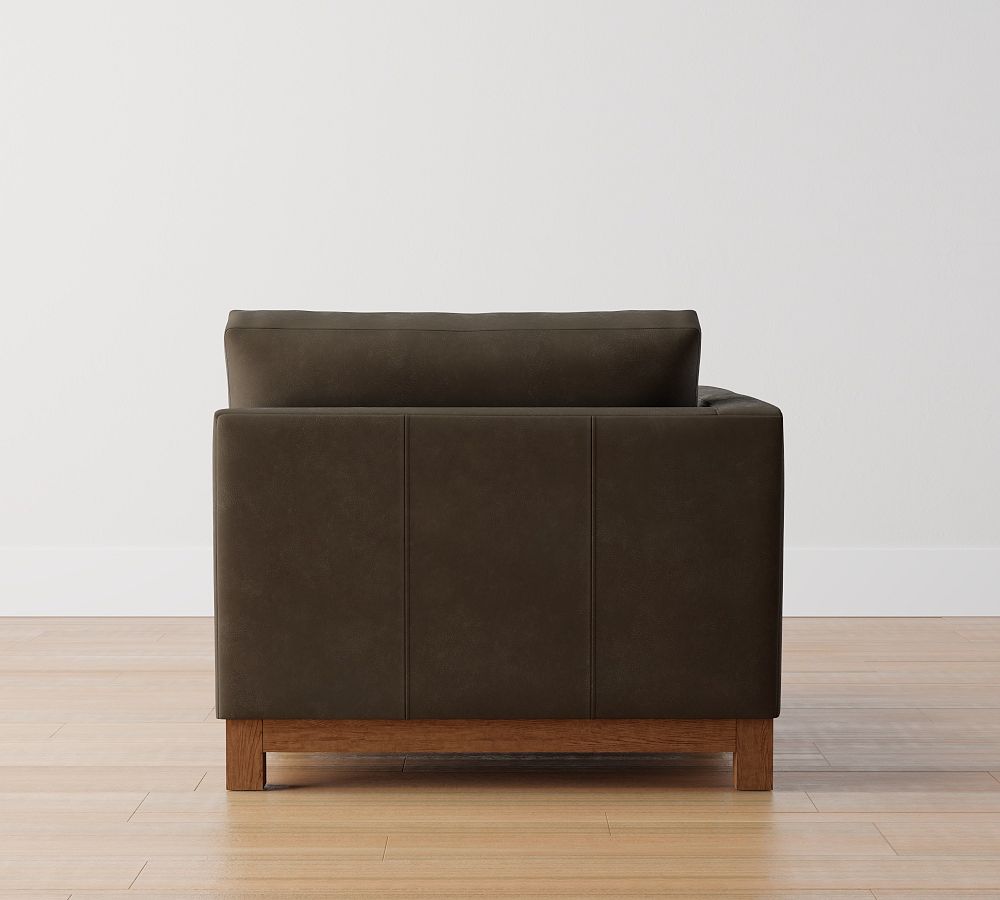 Build Your Own Jake Leather Sectional with Brindle Wood Base | Pottery Barn
