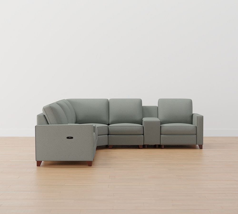 Cameron Square Arm Upholstered Power Reclining L-Sectional | Pottery Barn