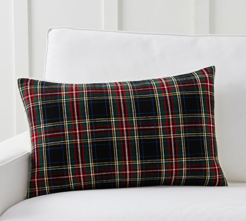 Plaid with Sherpa Back Pillow Cover | Pottery Barn