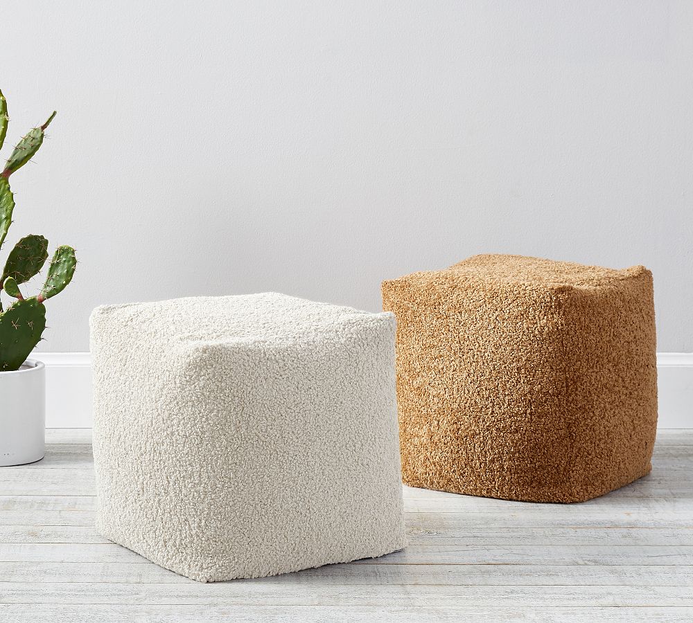 Cozy Teddy Faux Fur Pouf | Pottery Barn