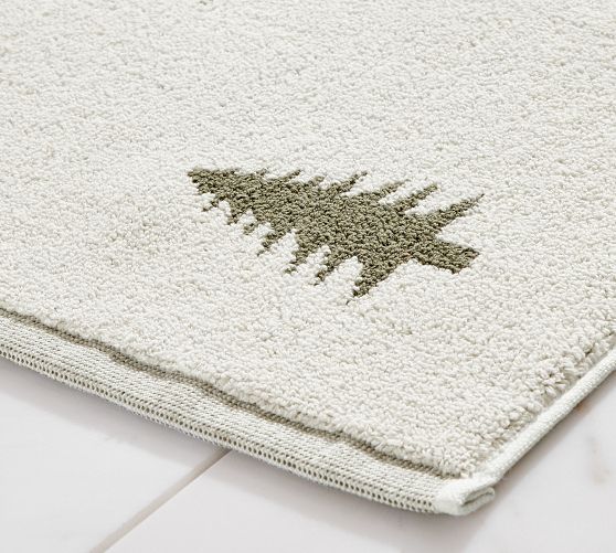 Pine Tree Jacquard Bath Rug | Pottery Barn