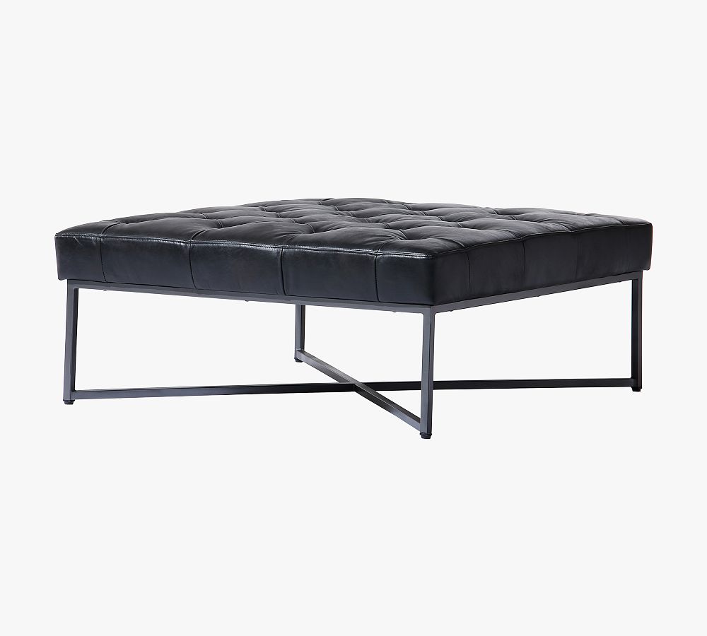 Callaway Rectangular Leather Coffee Table | Pottery Barn