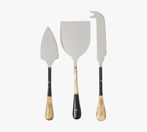 Horn Handcrafted Paneled Cheese Knives - Set of 3 | Pottery Barn