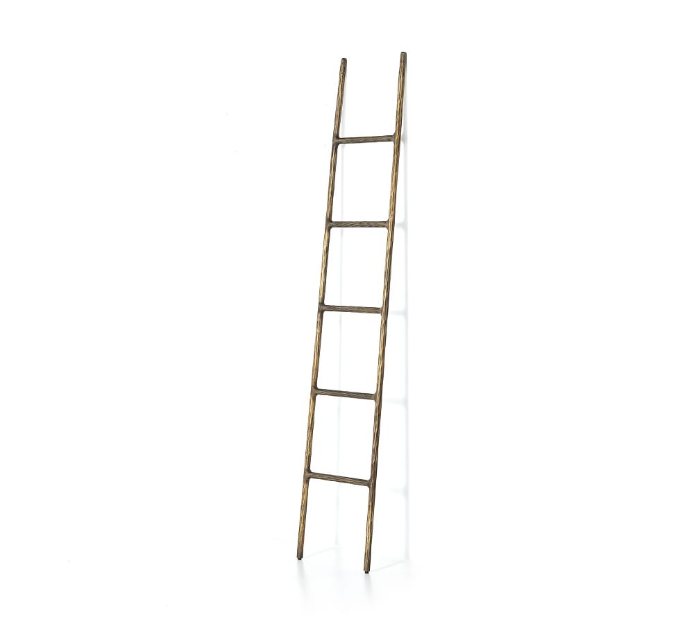 Antique Leaning Brass Ladder Rack | Pottery Barn
