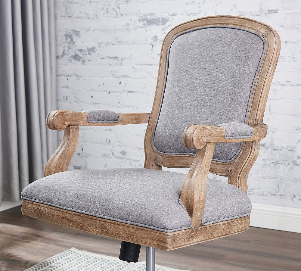 Izzy Upholstered Swivel Desk Chair | Pottery Barn