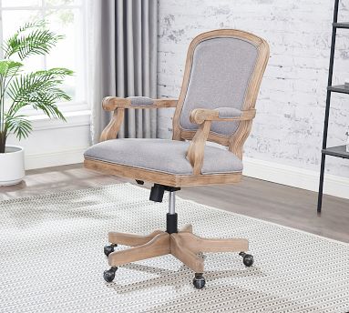 Izzy Upholstered Swivel Desk Chair | Pottery Barn