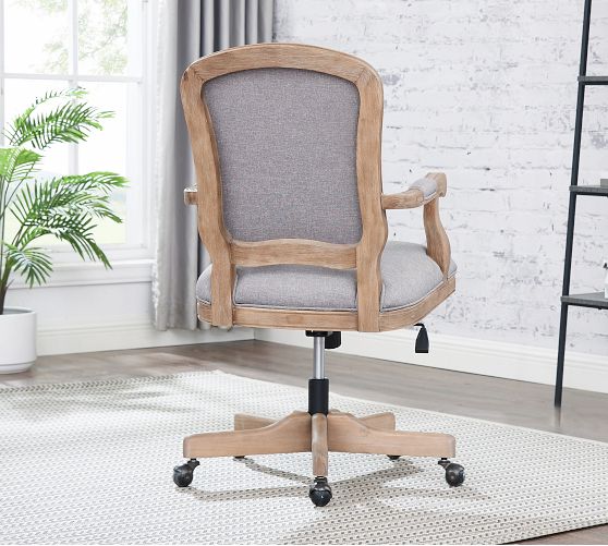 Izzy Upholstered Swivel Desk Chair | Pottery Barn