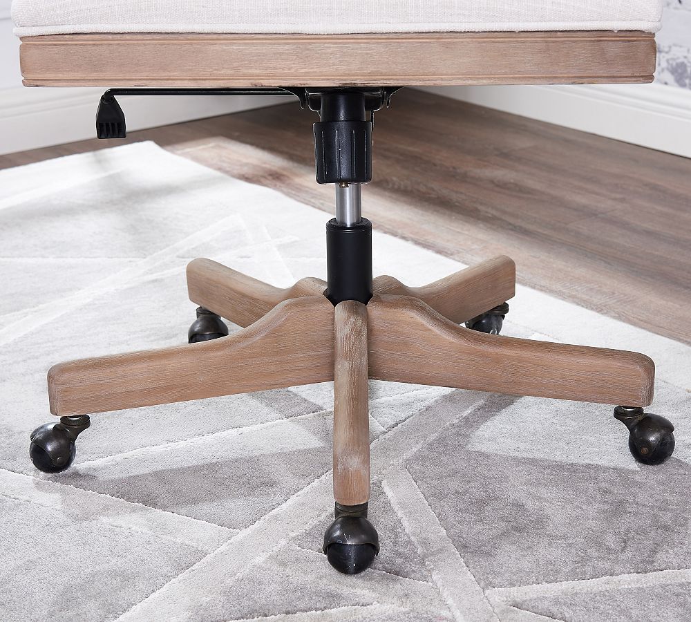 Izzy Upholstered Swivel Desk Chair | Pottery Barn