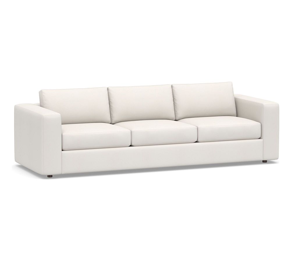 OPEN BOX: Carmel Square Arm Upholstered 9 Foot Sofa, Down Blend Wrapped ...