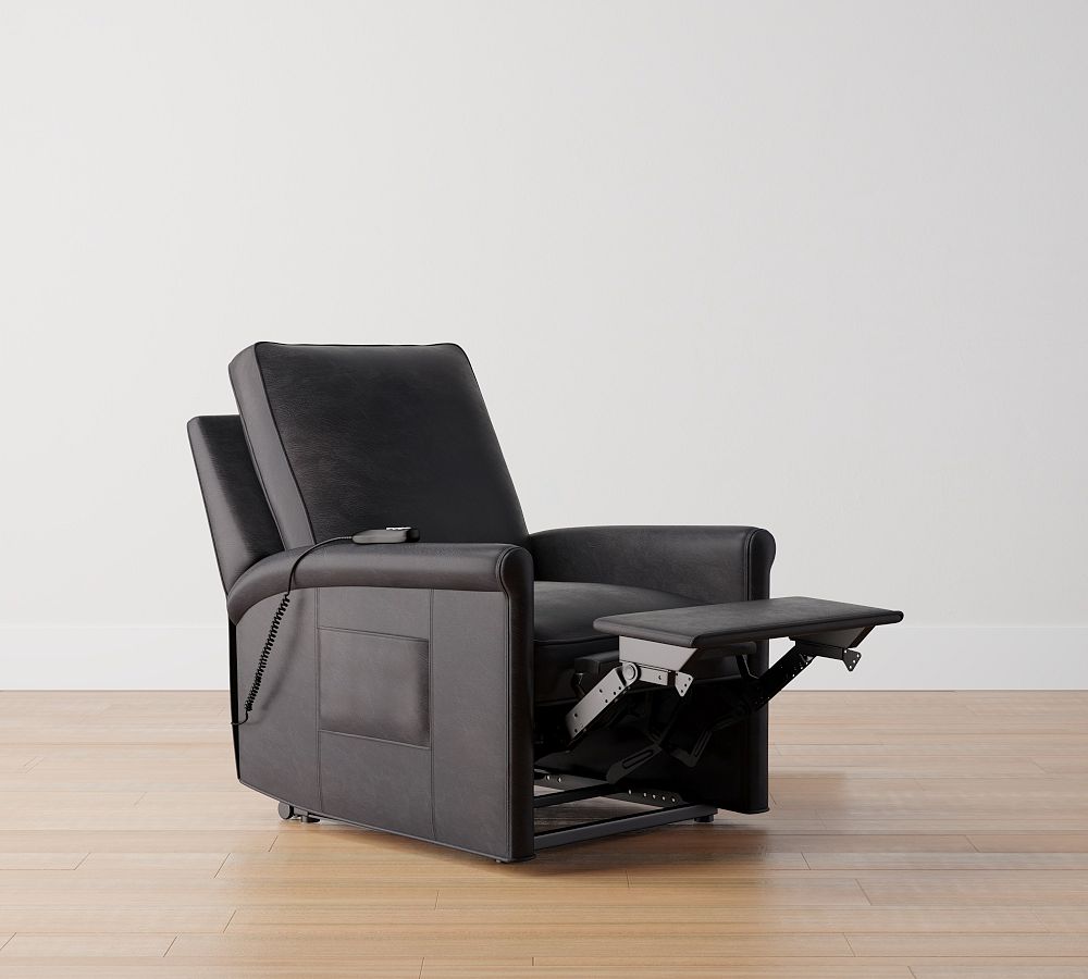 Tyler Roll Arm Leather Power Lift Recliner | Pottery Barn