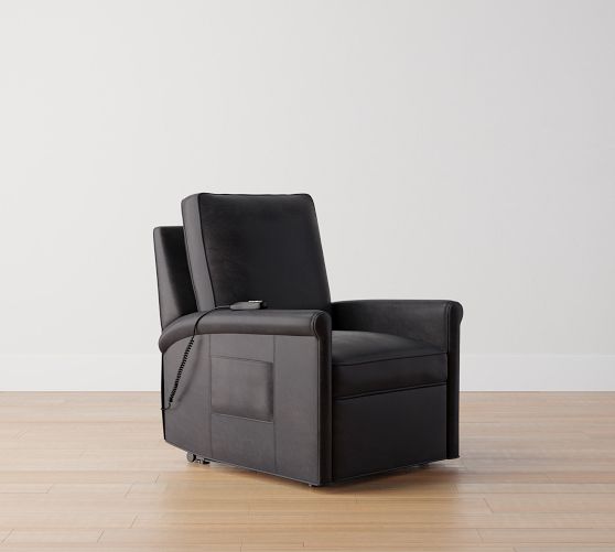 Tyler Roll Arm Leather Power Lift Recliner | Pottery Barn