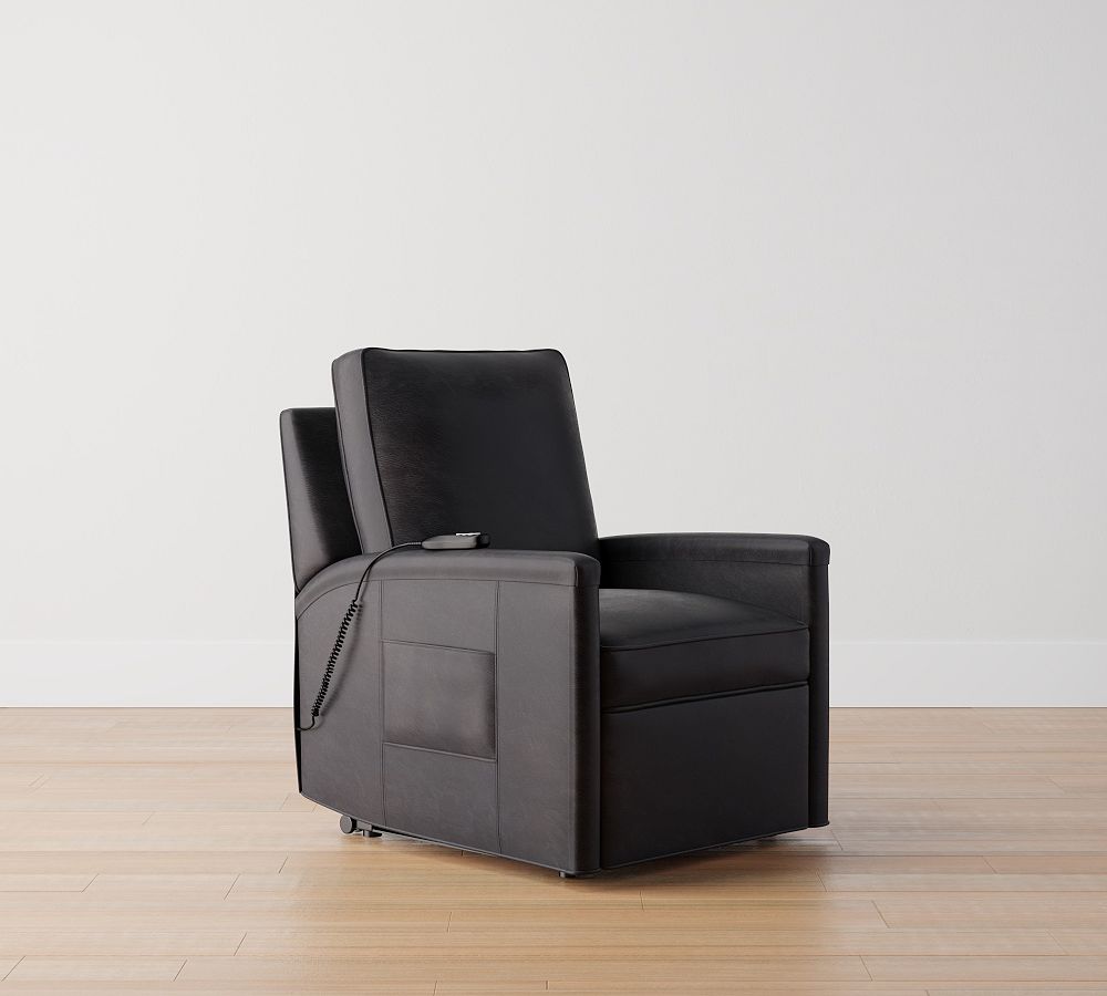 Tyler Square Arm Leather Power Lift Recliner | Pottery Barn