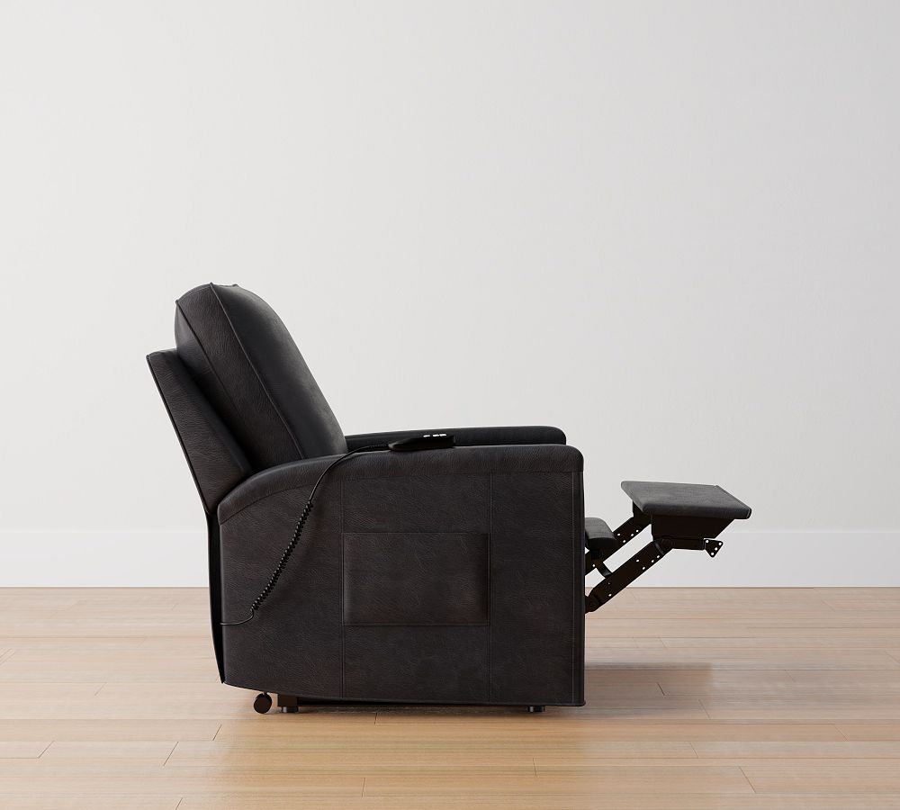 Tyler Square Arm Leather Power Lift Recliner | Pottery Barn