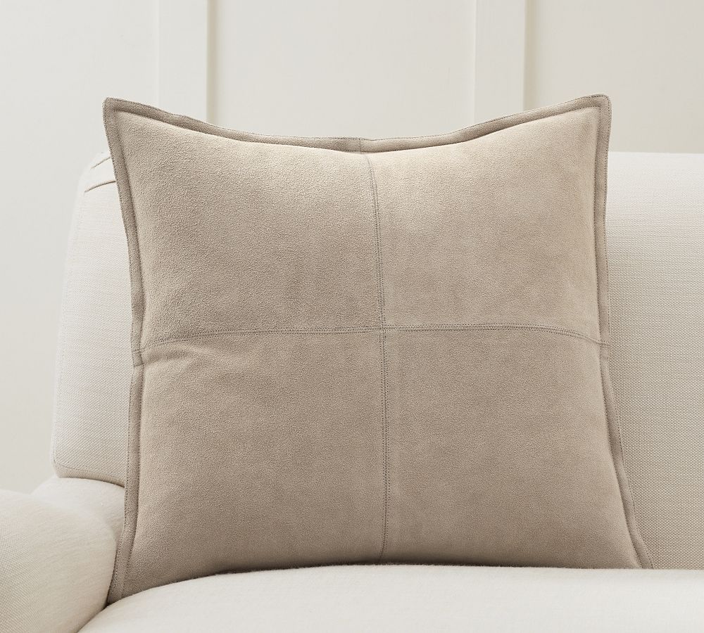 Pieced Suede Pillow | Pottery Barn