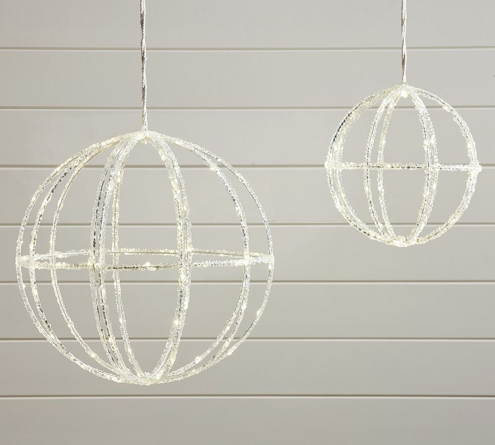 Lit Indoor/Outdoor Crystal Orbs - Set of 2 | Pottery Barn