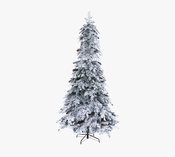 Lit Flocked Montana Down Swept Spruce Artificial Christmas Tree ...