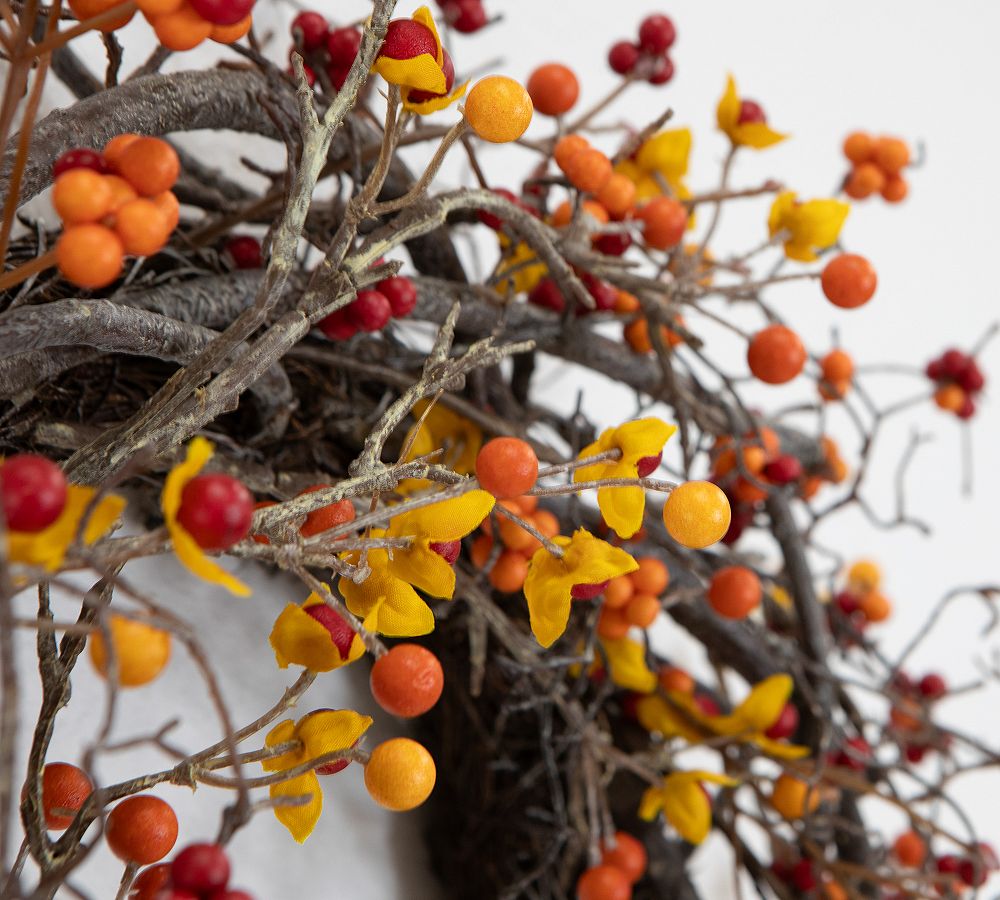 Faux Bittersweet Wreath & Garlands | Pottery Barn