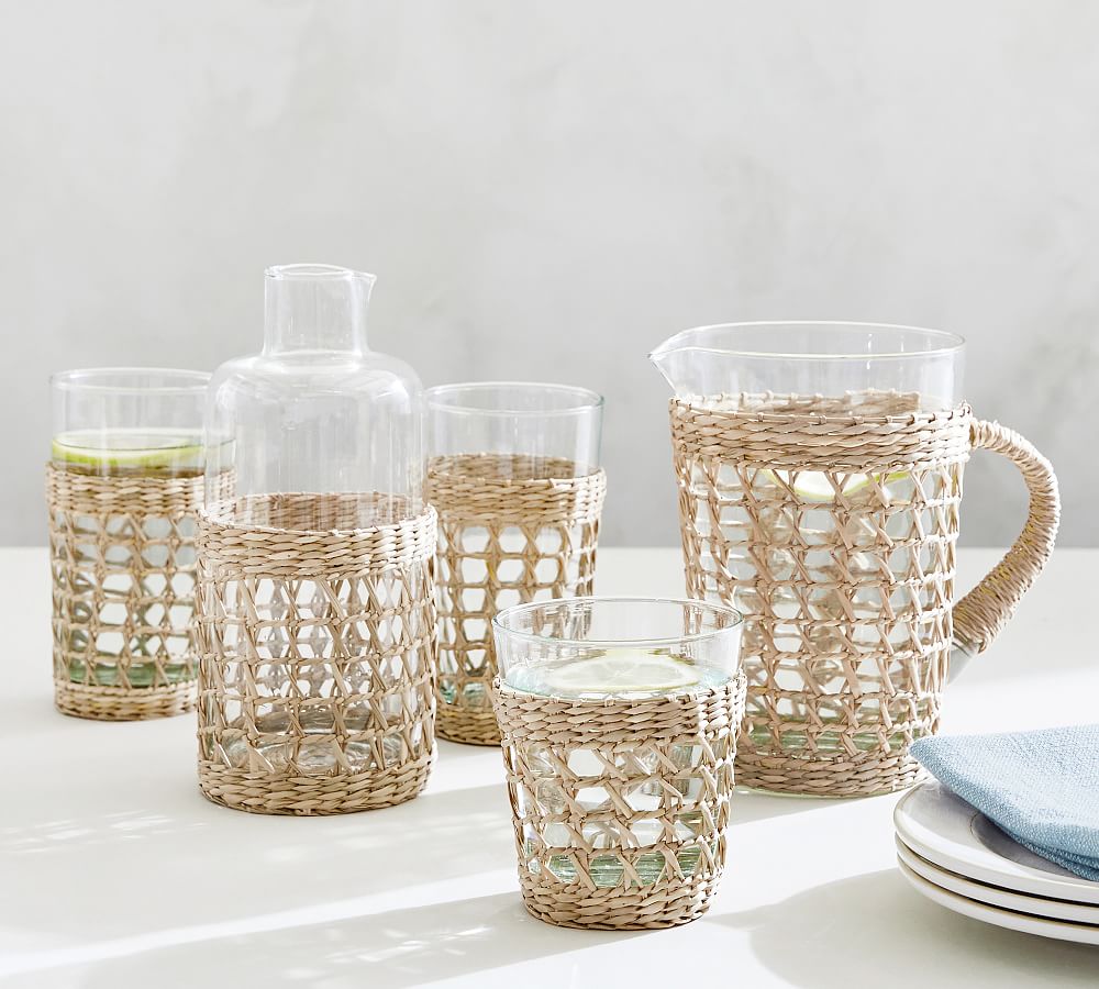 Cane Recycled Drinking Glasses | Pottery Barn