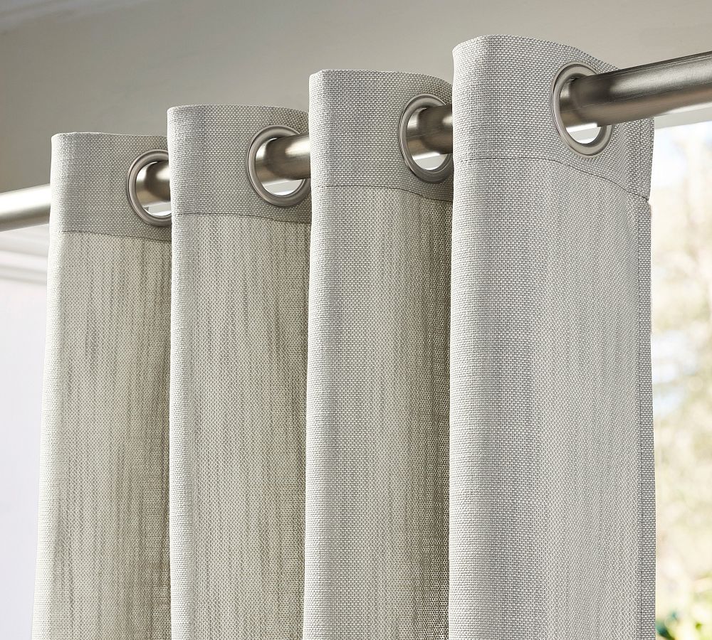 Outdoor Performance Slub Weave Curtain | Pottery Barn