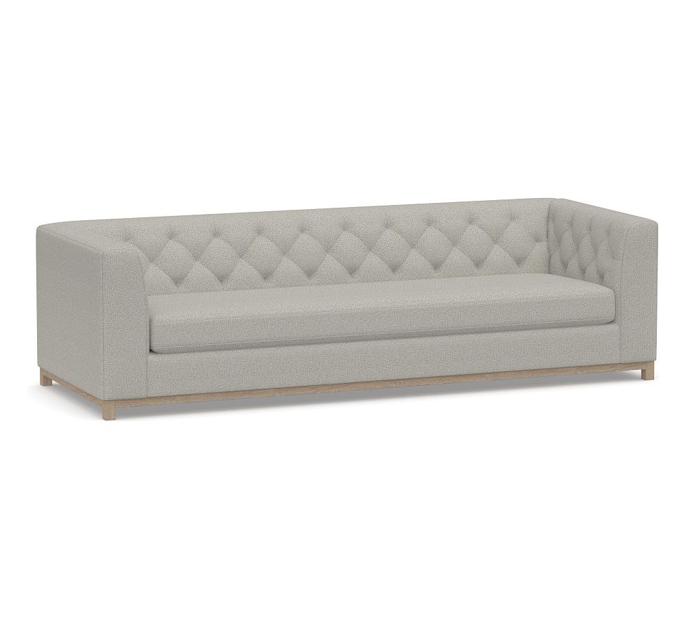 OPEN BOX: Henley Tufted Upholstered Grand Sofa 98", Polyester Wrapped ...