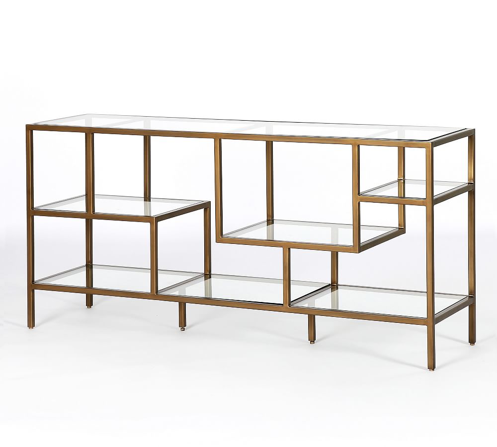 Monsarrat Glass Media Console | Pottery Barn