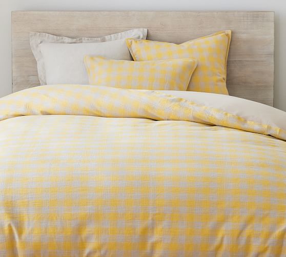 Dalton Check Linen Cotton Duvet Cover | Pottery Barn
