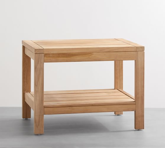 Teak Wood Outdoor Storage Bench | Pottery Barn