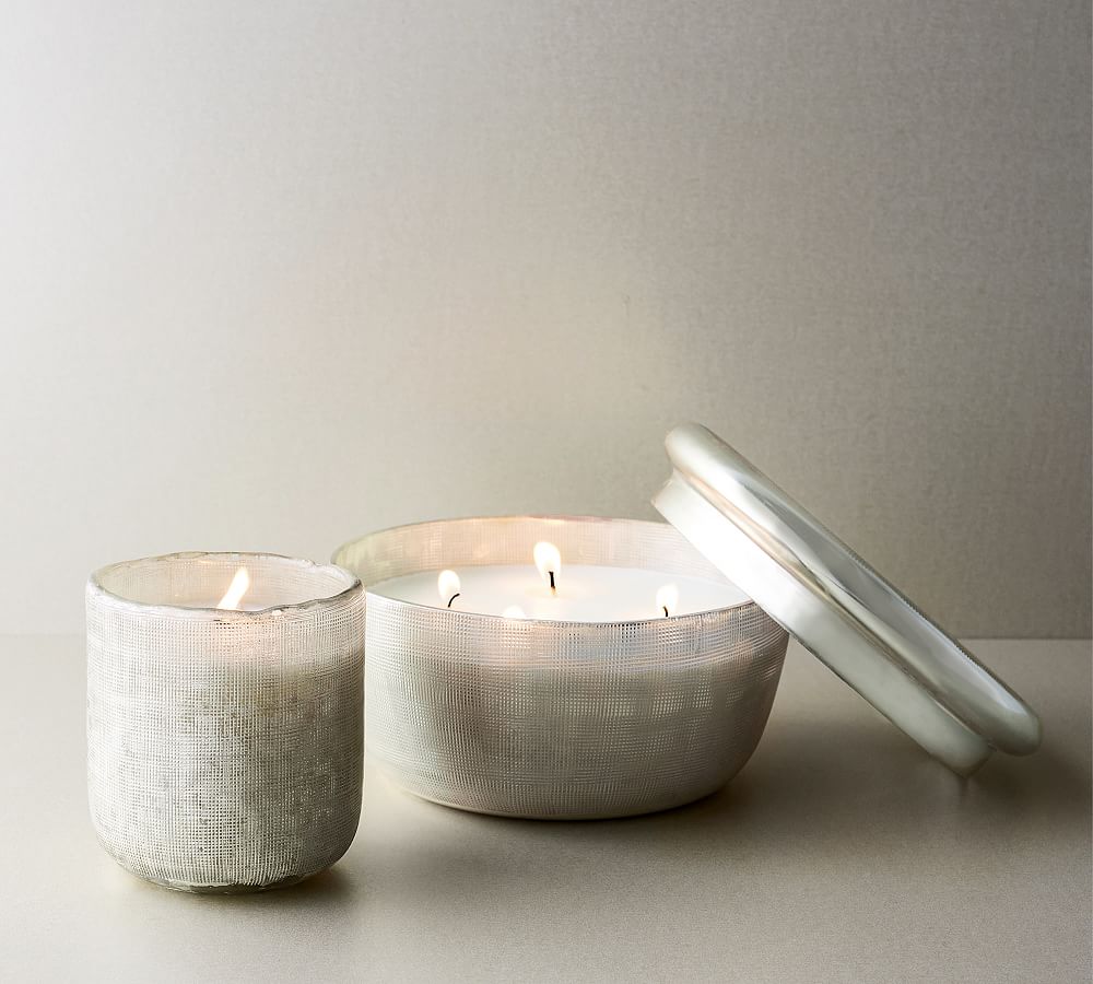 Textured Modern Glass Candles | Pottery Barn