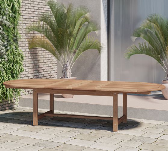 Nassau Oval Teak Outdoor Dining Table | Pottery Barn