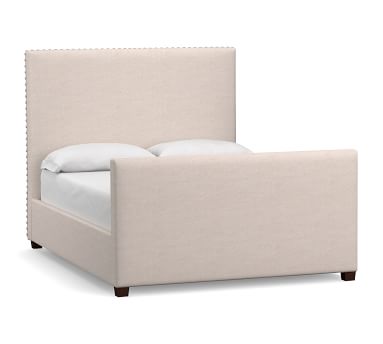 Raleigh Square Upholstered Tall Bed With Footboard | Pottery Barn
