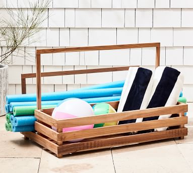 Teak Wood Outdoor Pool Storage Collection | Pottery Barn