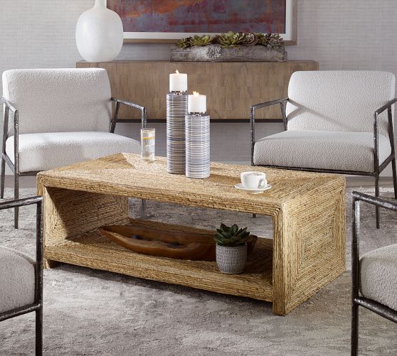 Noah Rectangular Woven Coffee Table | Pottery Barn