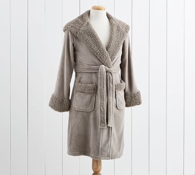 Teddy Faux Fur Trim Robes | Pottery Barn