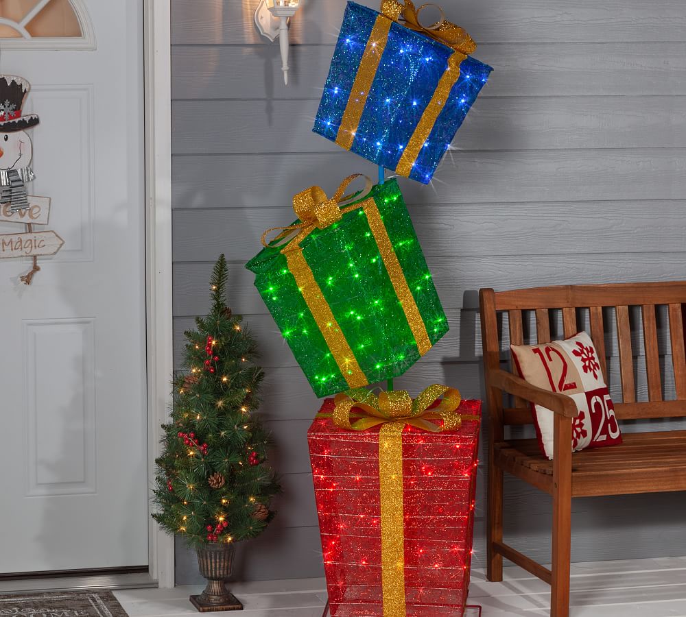 Lit Gift Boxes - Stack Of 3 | Pottery Barn